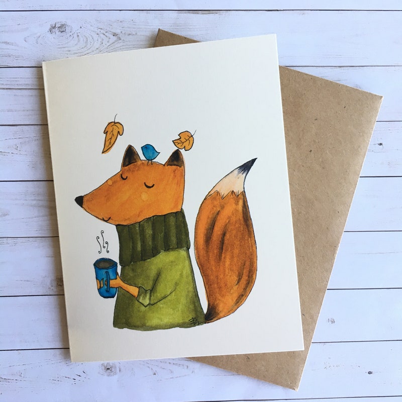 Red Fox Card - Etsy