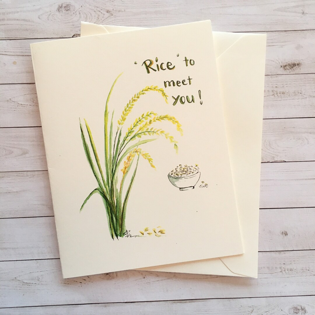 Nice to Meet You Card. Rice to Meet You Greeting Card. Thank You Card ...