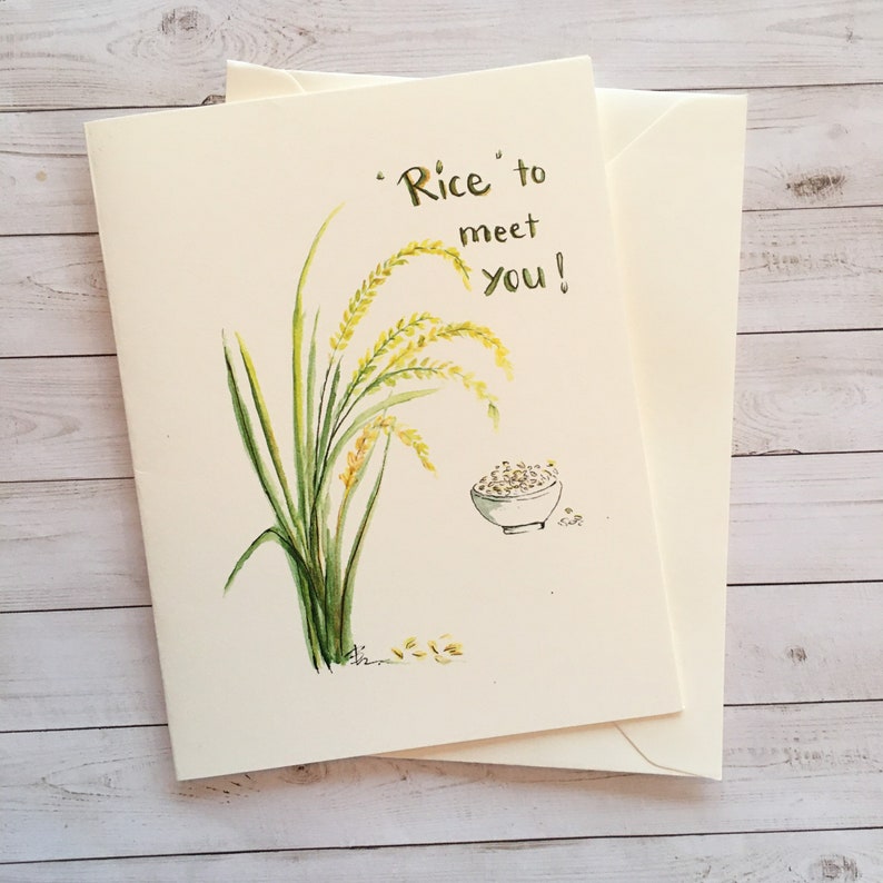 Nice to Meet You Card. Rice to Meet You Greeting Card. Thank - Etsy