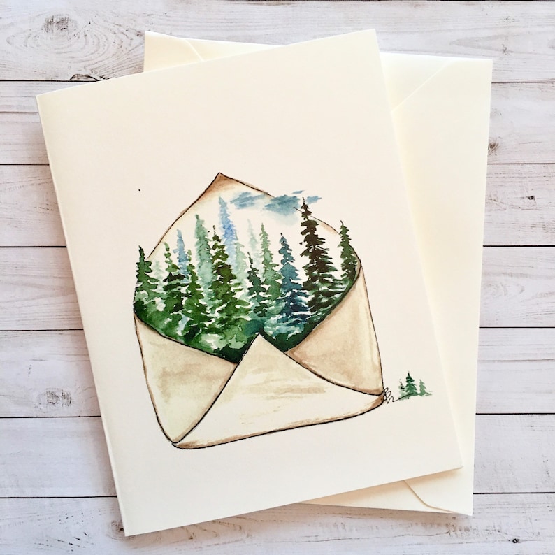 Forever Green Forest Card. in the Woods West Coast Forest | Etsy