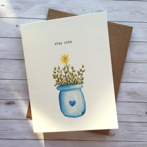 Daisy Little Card. Stay Cute Card. Jar of Flower. Boutique Floral ...