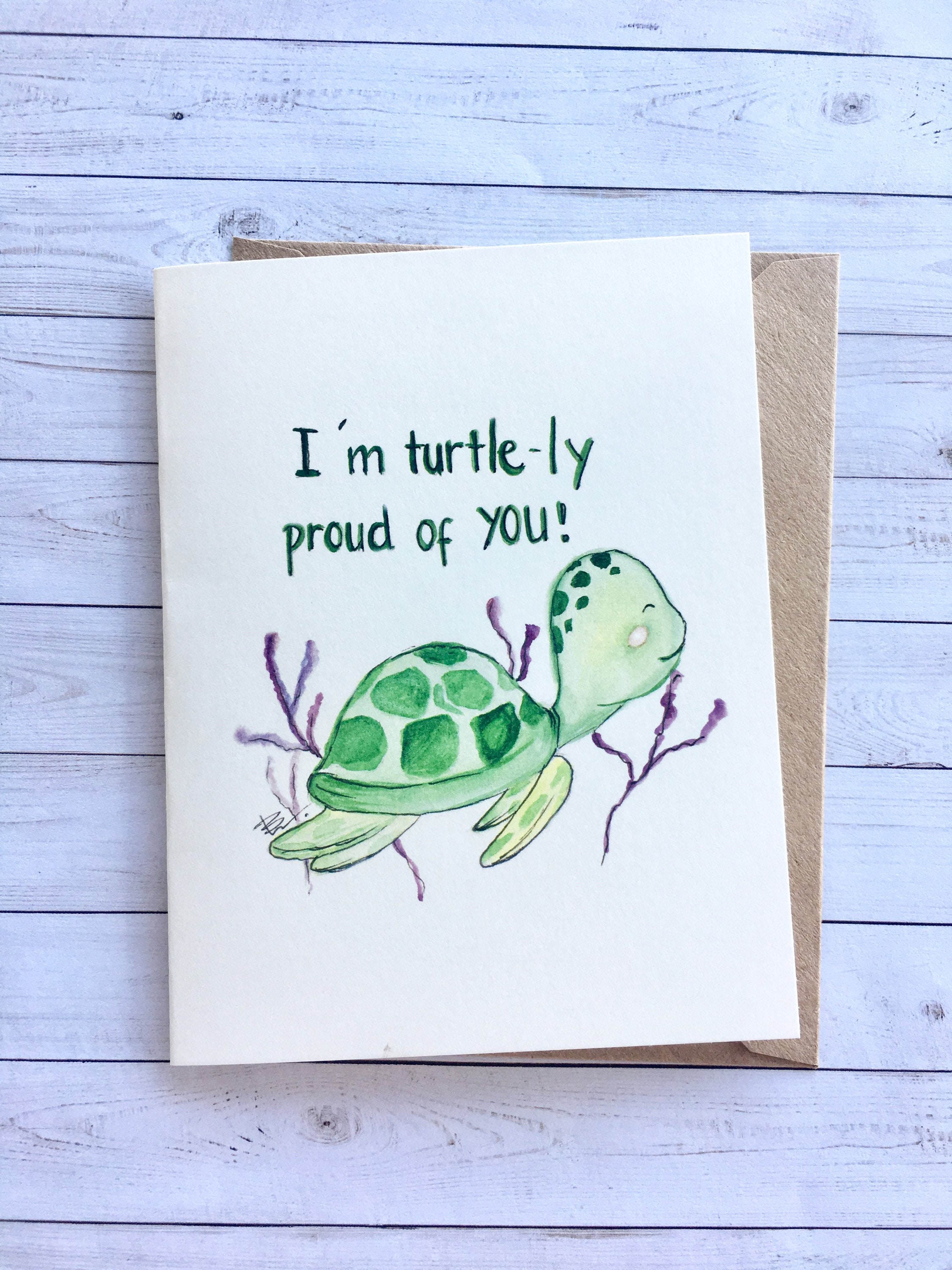 Proud of You Card. Happy Little Turtle Card. Graduation Card ...