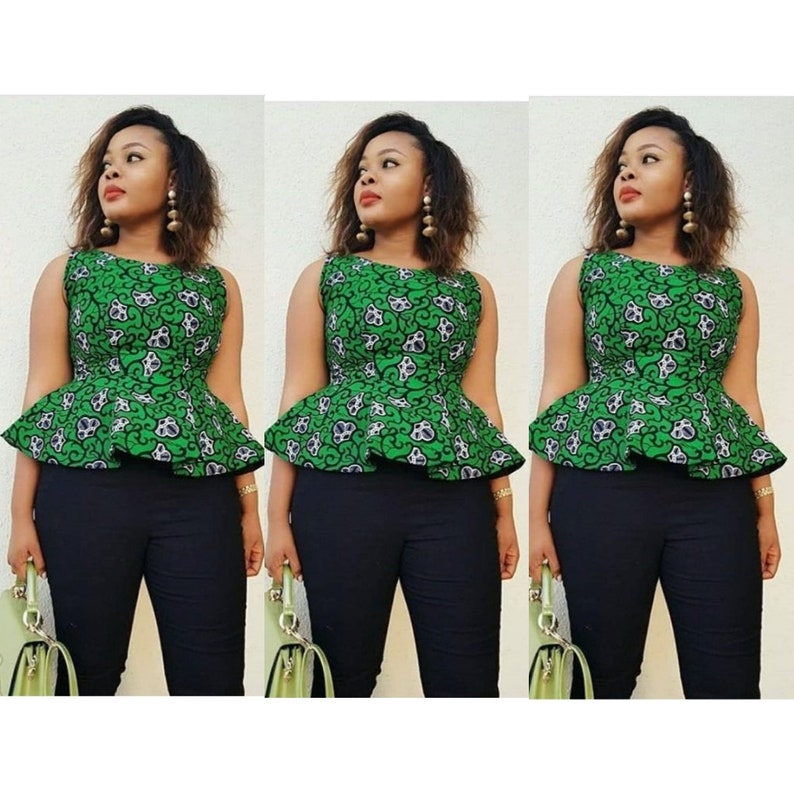 Ankara Peplum Top African Print Peplum top | Etsy