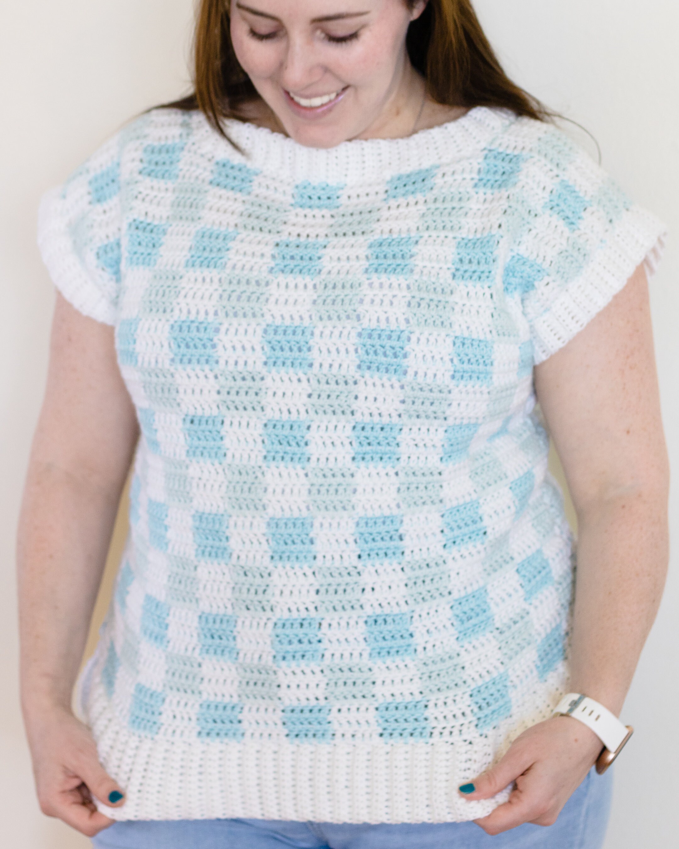 Picnic Day Top Crochet Top Pattern, Gingham Crochet Top, Colorful ...