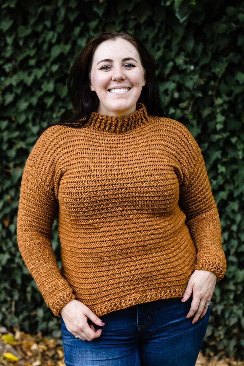 Snow Day Sweater Crochet Turtleneck Sweater Pattern Easy - Etsy