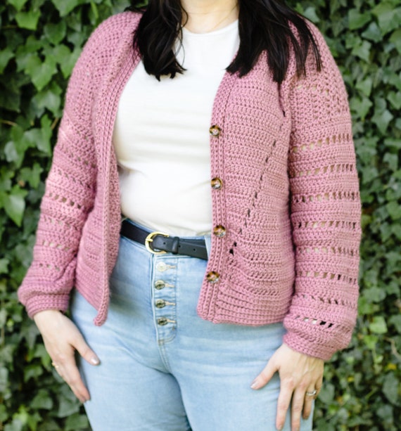 Pink Wine Cardigan Crochet Pattern - Etsy