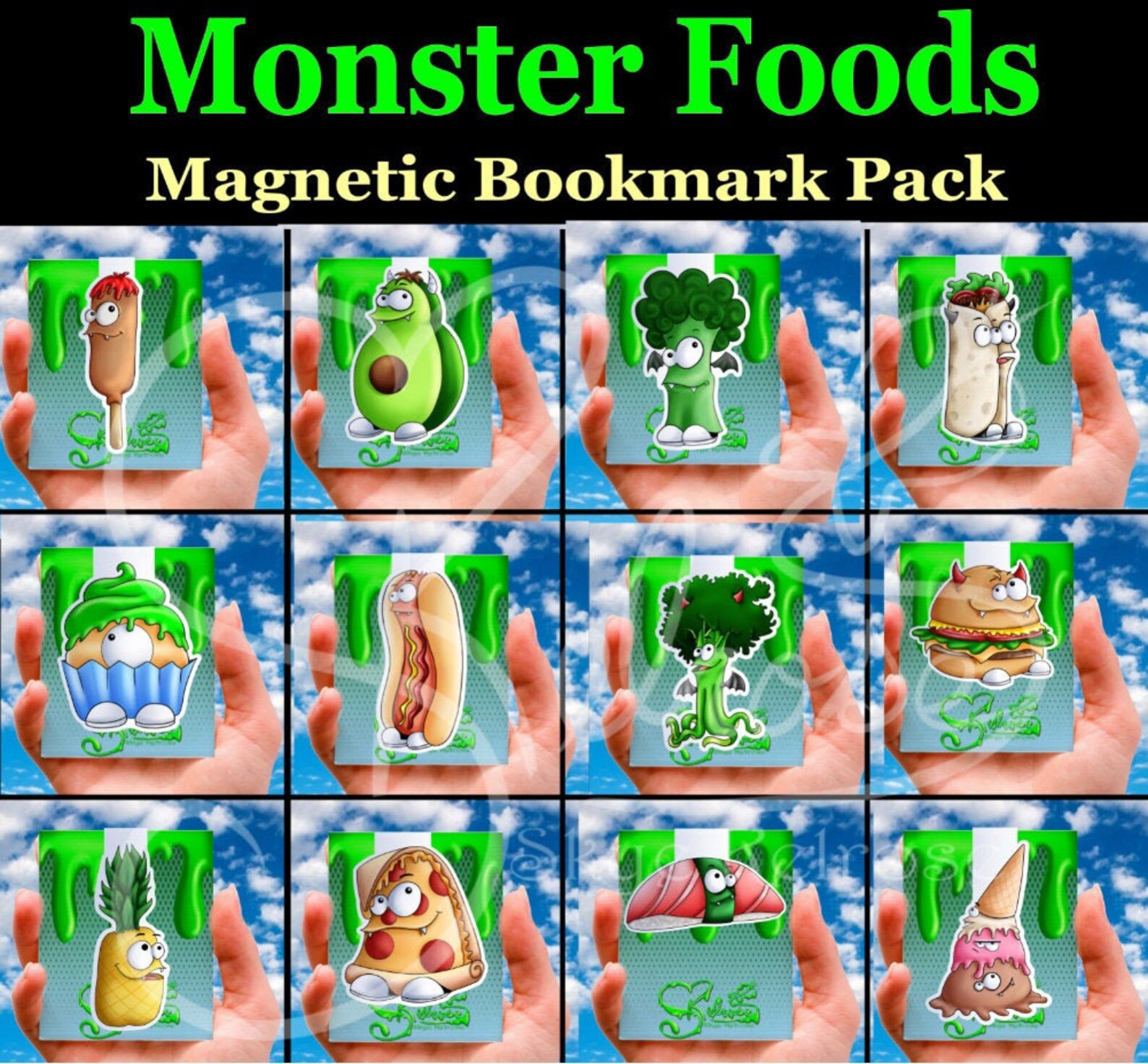 Monster Foods Magnetic Bookmark Pack-reading-book | Etsy