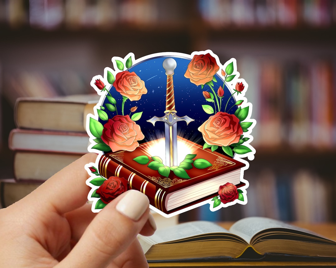 Sword in a Book Vinyl Sticker - Etsy
