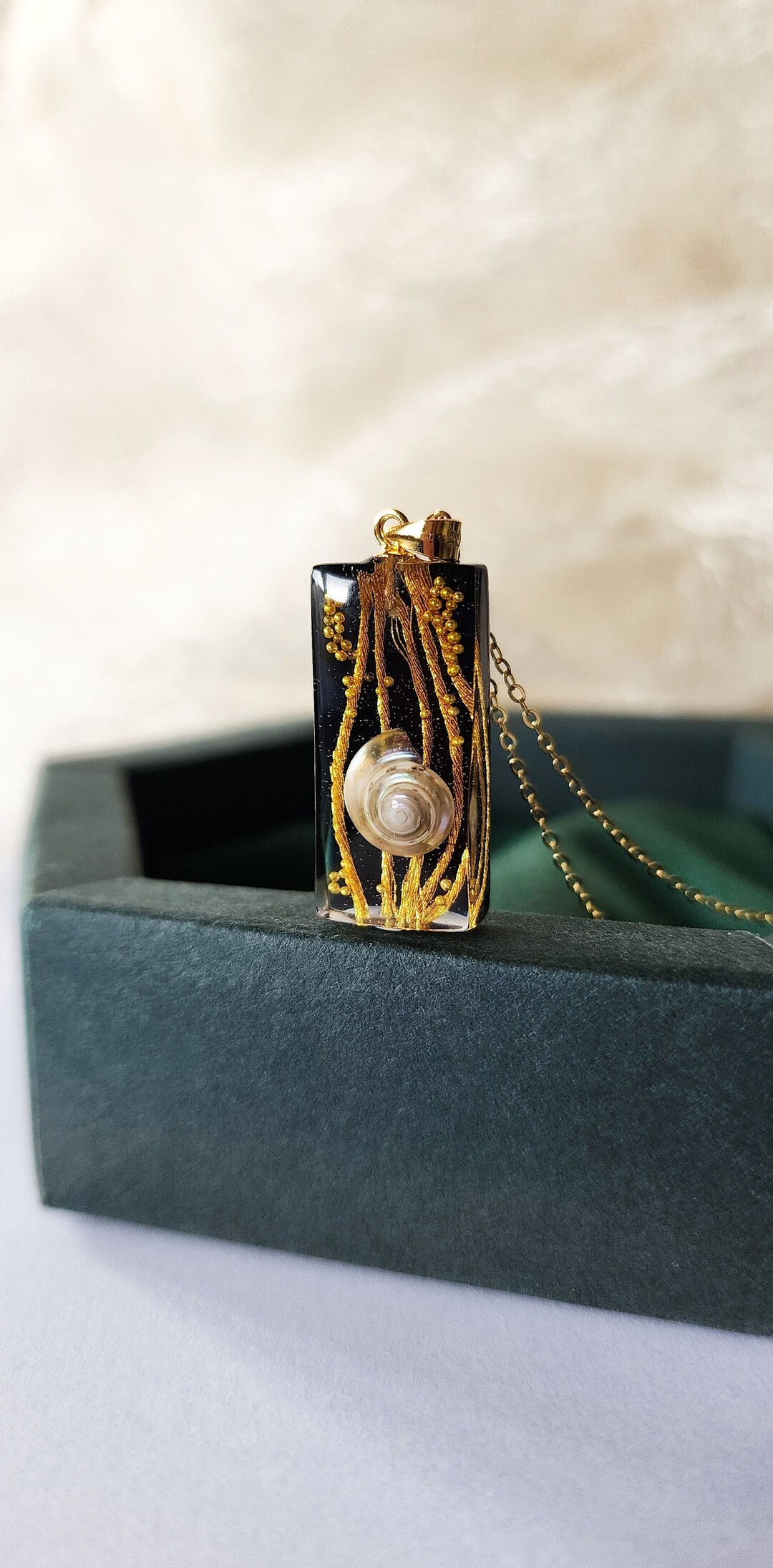 Real Snail Necklace Handmade Bio Organic Resin Necklace Snail Jewelry ...