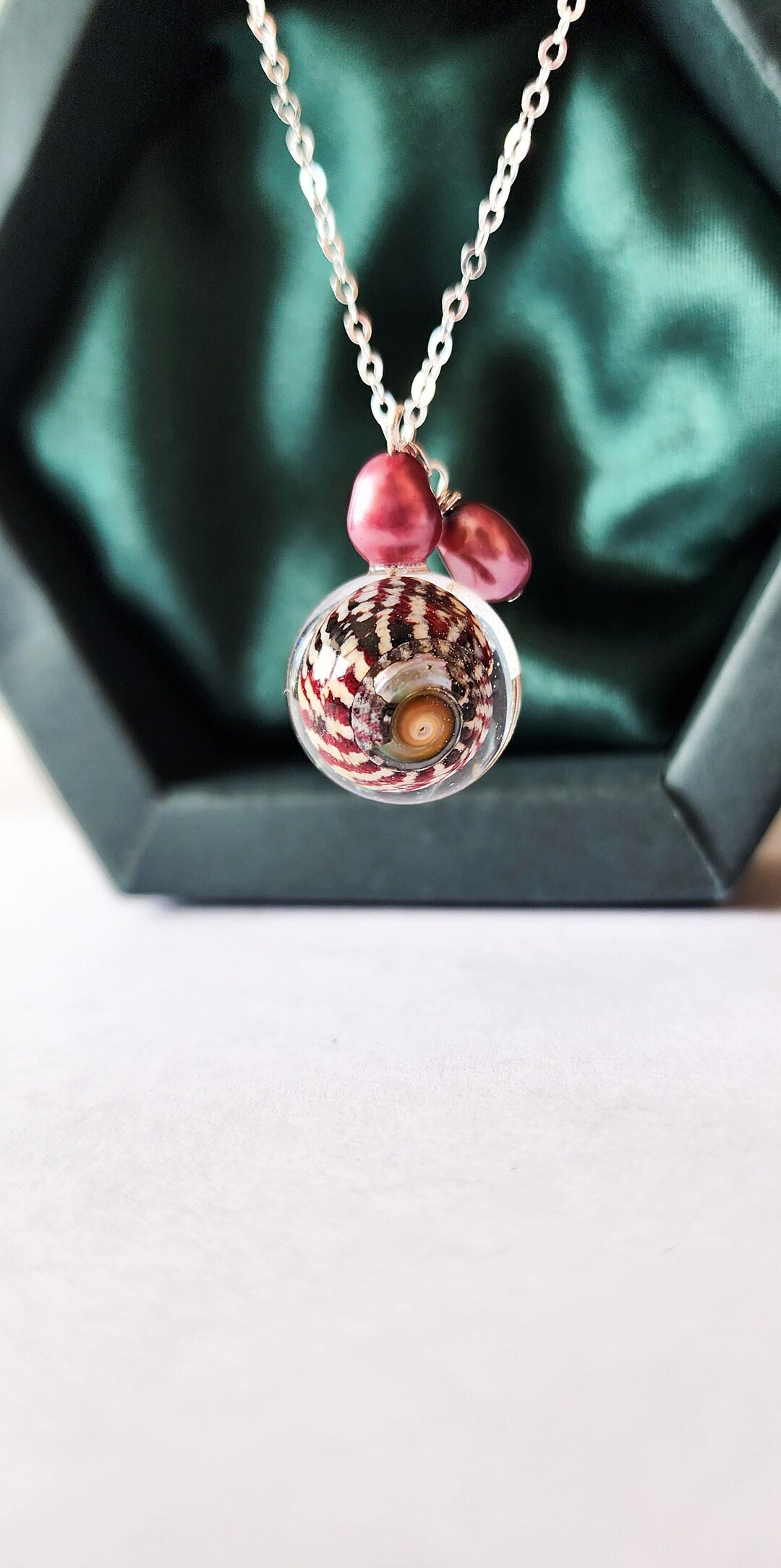 Real Snail Necklace Handmade Bio Organic Resin Necklace Snail Jewelry ...