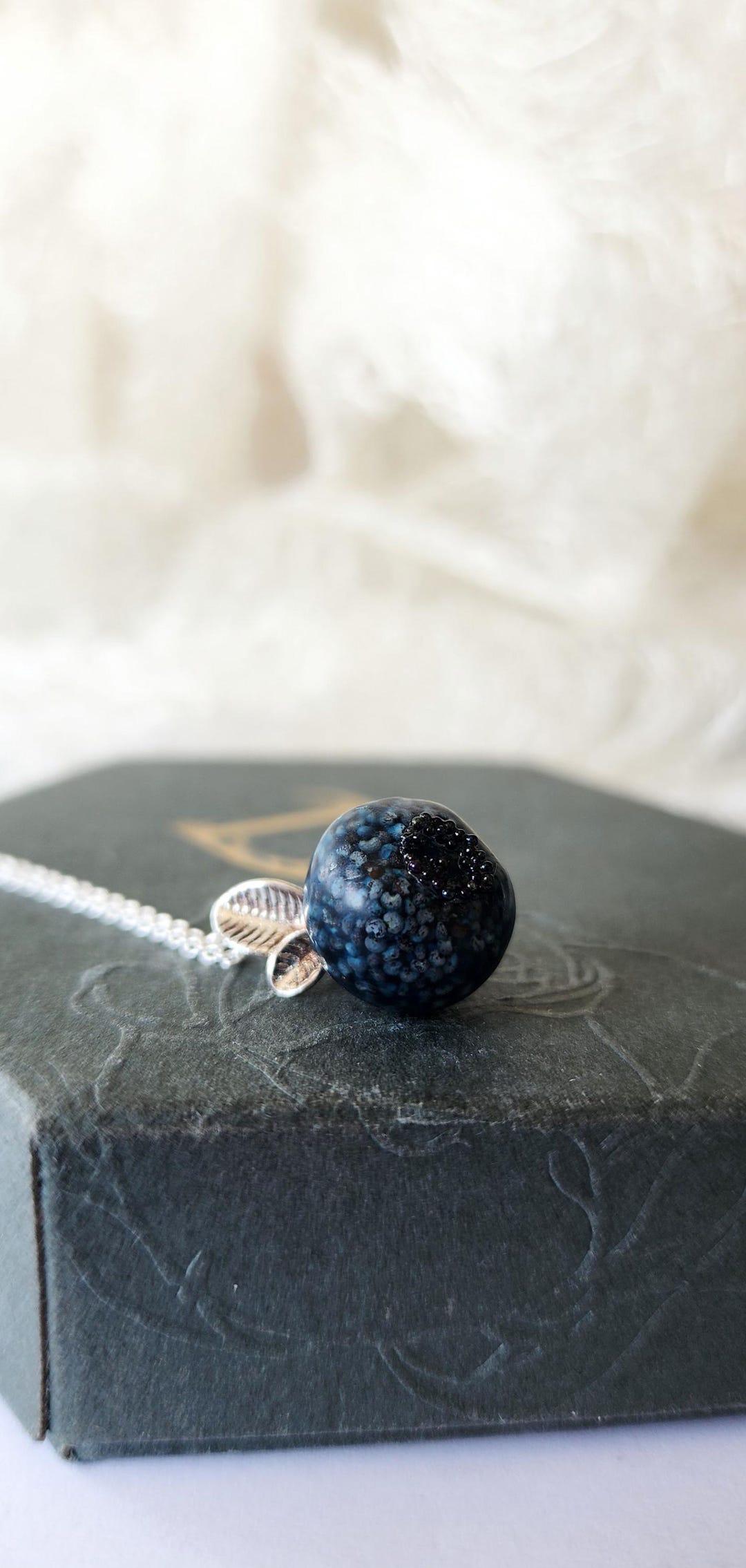 Handmade Poppy Seed Resin Necklace: Sterling Silver Berry Jewelry - Etsy