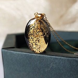 Real Gold Silk Cocoon Necklace Bio Organic Resin Necklace Real Nature ...
