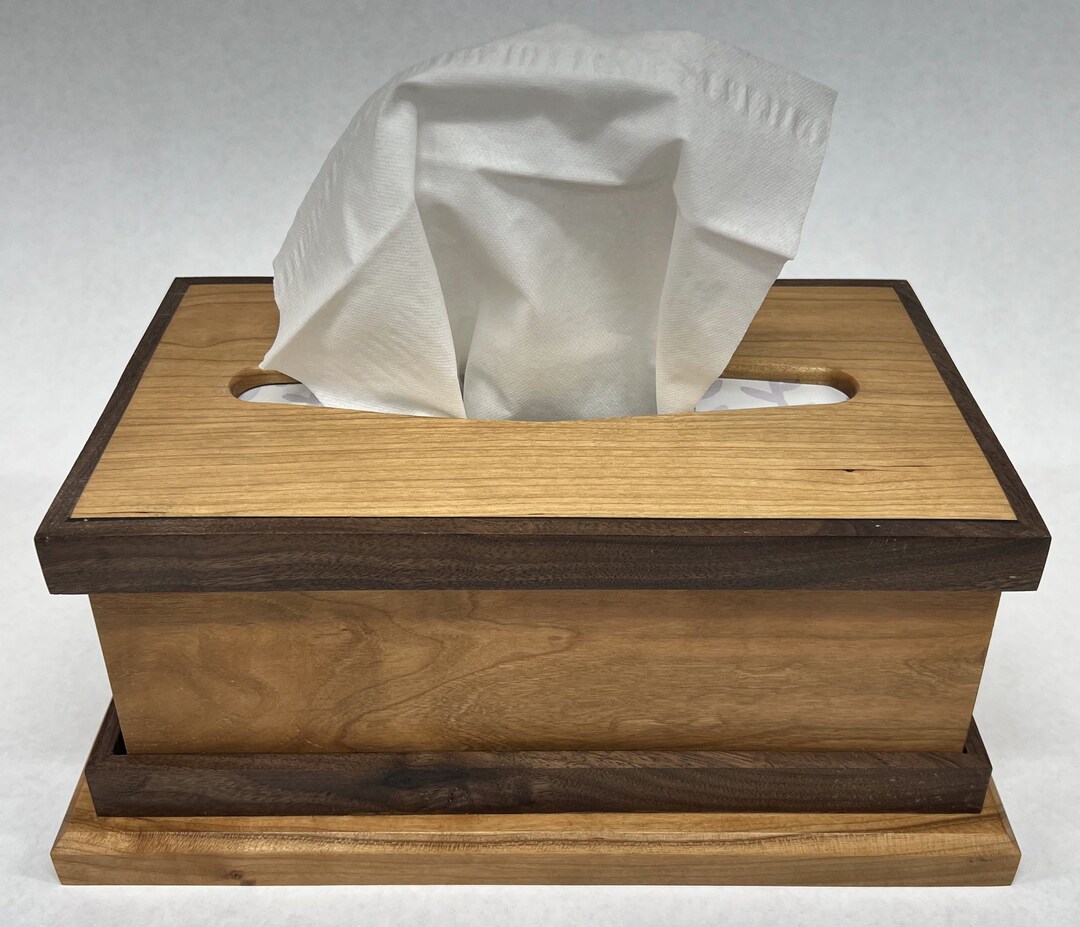 Tissue Box Cover (cherry With Walnut Trim) - Etsy