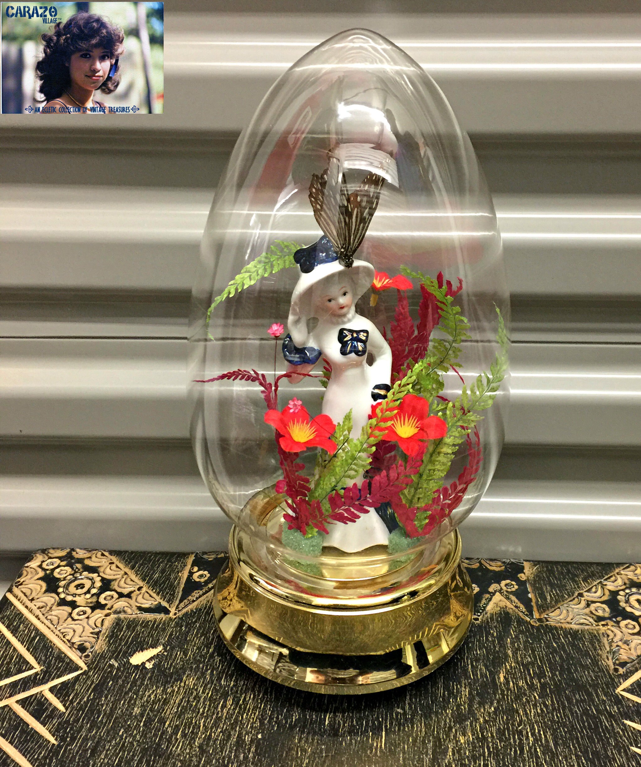 1960s Victorian Lady Automata, Glass Dome Automata, NOS, Automaton ...