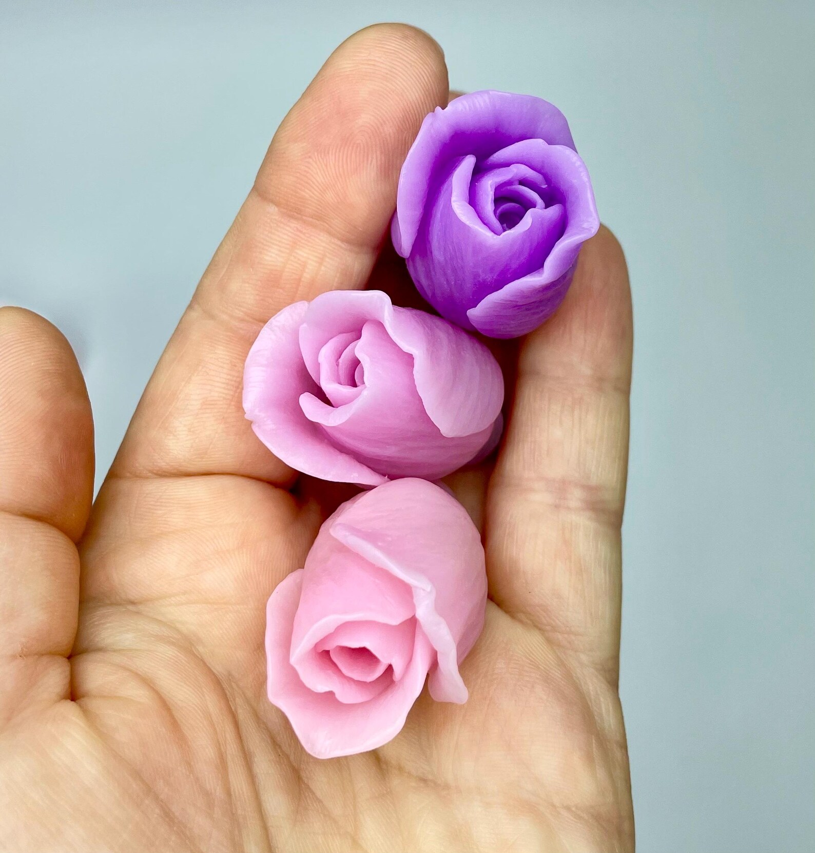 3d Mini Rose Bud Silicone Mold. Little Rose Bud Food Grade Silicone ...