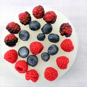 Raspberry Blackberry Blueberry Silicone Mold for Soap. Embeds Berries ...