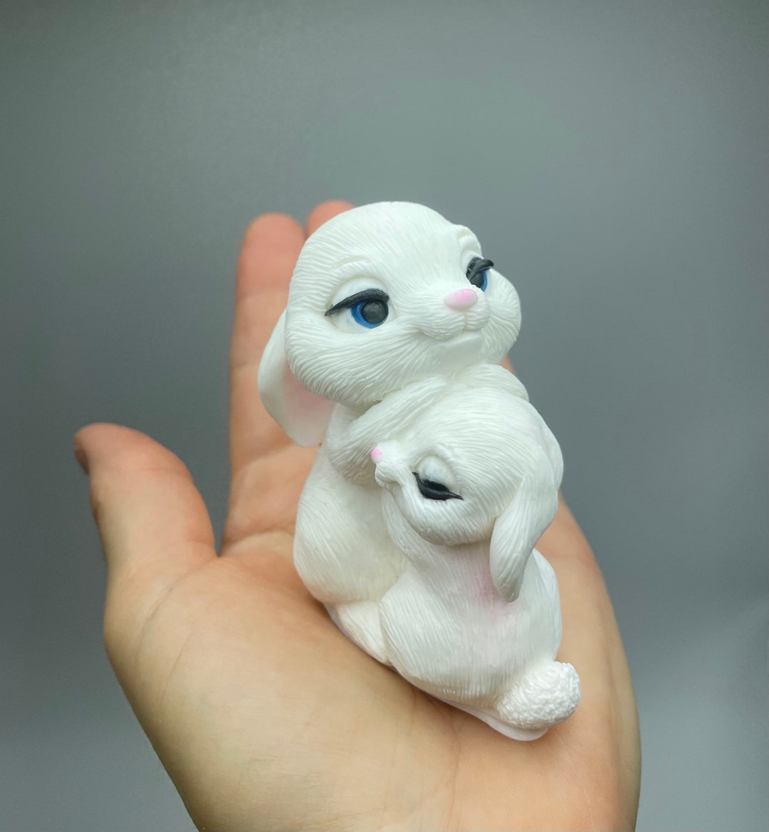 3d Bunny Silicone Mold. 3d Rabbit Silicone Mold. Baby Shower Mold ...