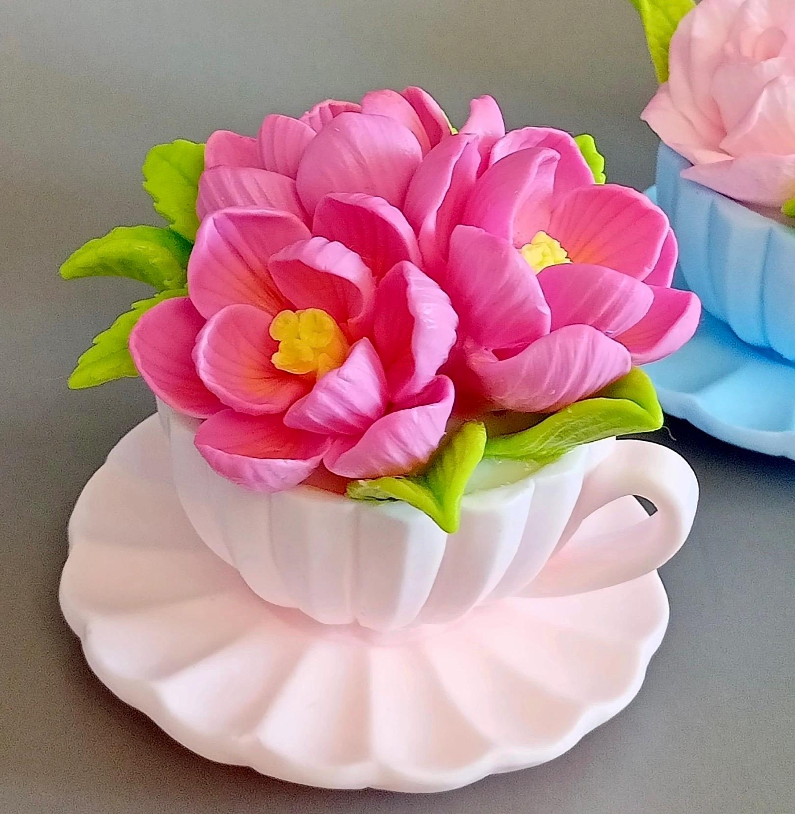 Tea Cup Saucer Silicone Mold. Coffee Cup Craft Food Grade Silicone Mold ...