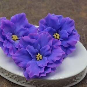 African Violet Silicone Mold. Saintpaulia Flower Silicone Mold. 3d ...