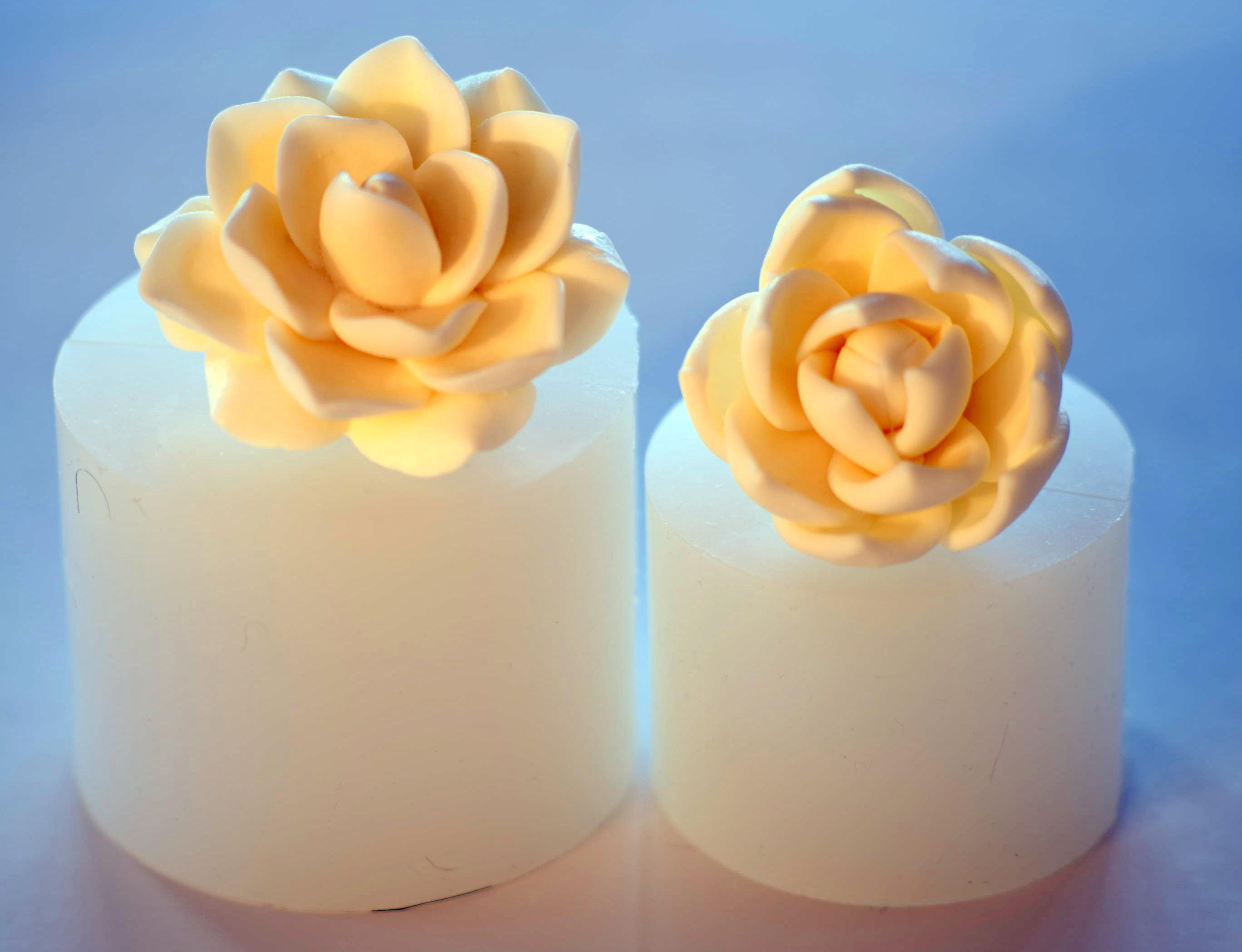 Gardenia Set of Two Silicone Molds. Flower 3d Food Grade Mold for Zefir ...
