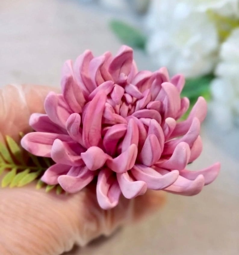 Chrysanthemum Aster Silicone Mold. Floral 3d Food Grade Mold for Zefir ...