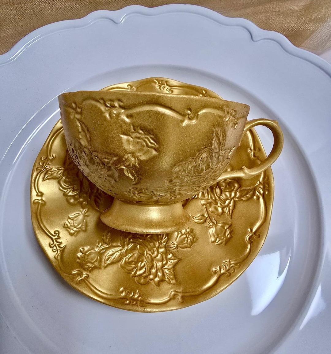 Large English Tea Cup Saucer Mold. Hot Chocolate Cup Food Grade ...
