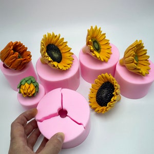 3d Sunflowers Molds. 3d Realistic Large Sunflower Silicone Mold for ...