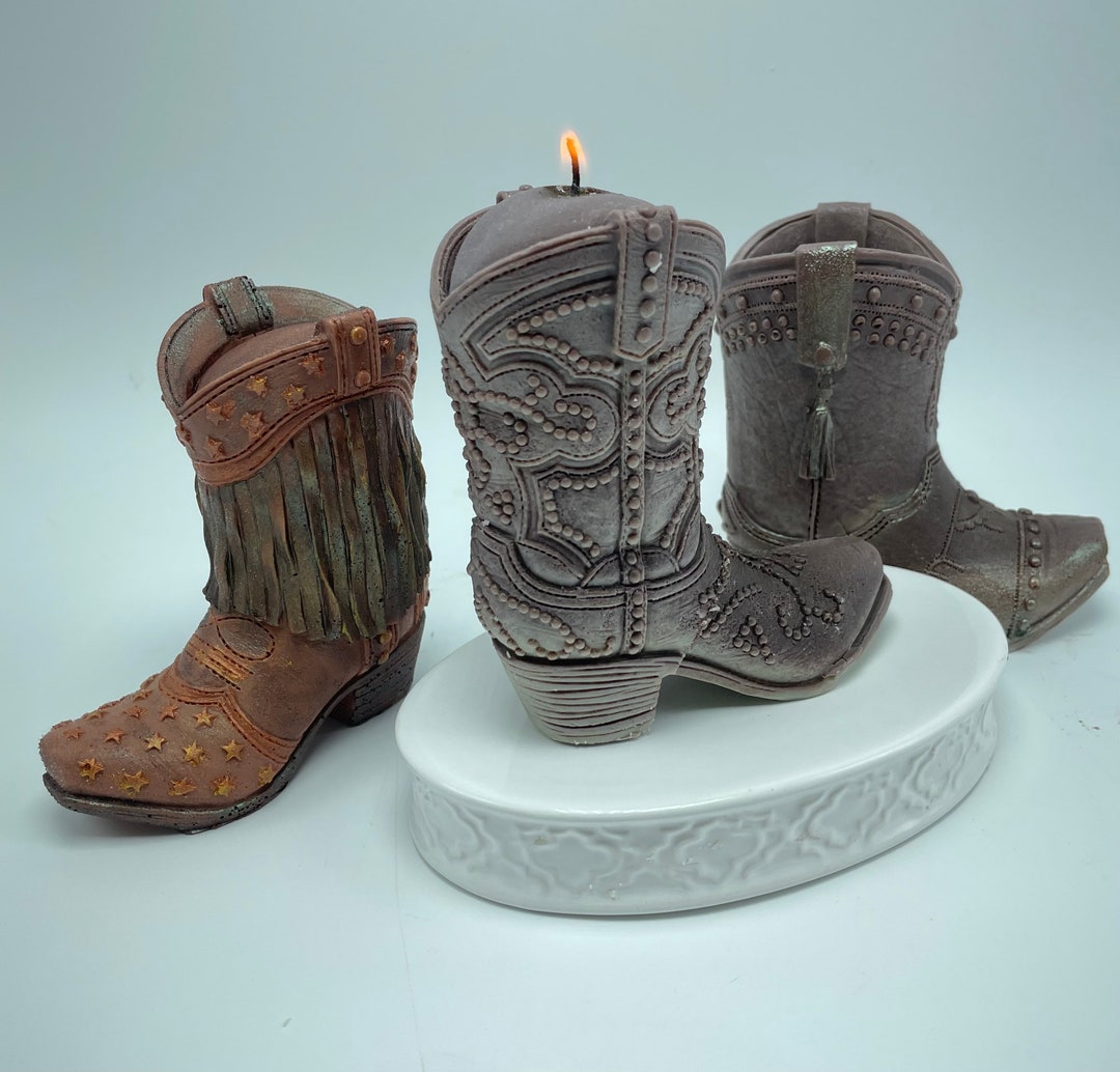 3d Western Cowgirl Boots Silicone Mold. Soap Epoxy Resin Wax Concrete ...