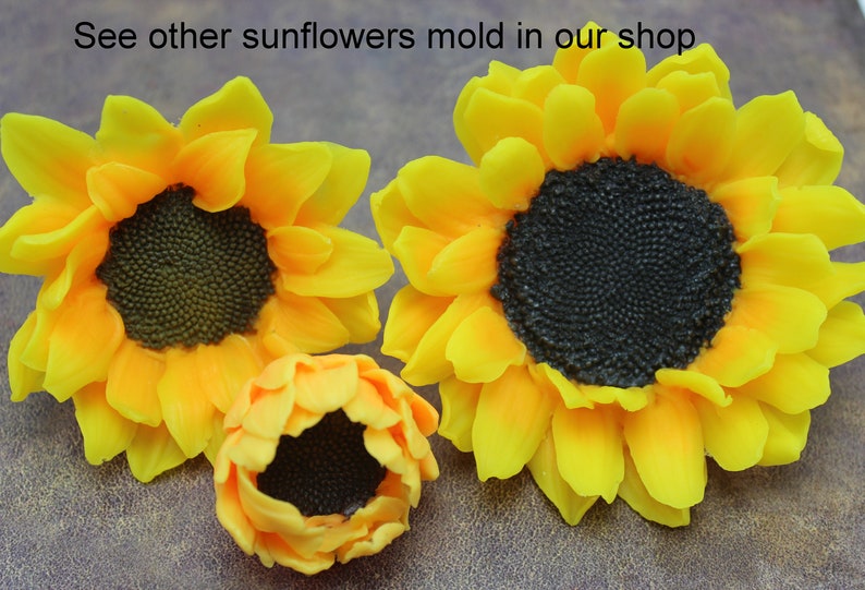 3d Sunflower Mold. Silicone Mold. Large Flower Silicone Mold | Etsy