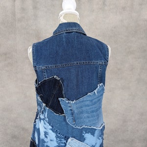 Upcycled Long Denim Patchwork Vest - Medium - Etsy