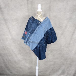 Upcycled Denim Patchwork Poncho-o/s - Etsy