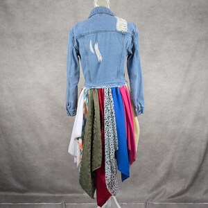 Upcycled Long Flowy Denim and Fabric Jacket- Small - Etsy