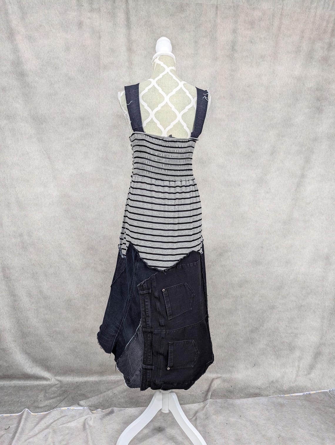Upcycled Sundress With Denim Patchwork Detail - M/L - Etsy