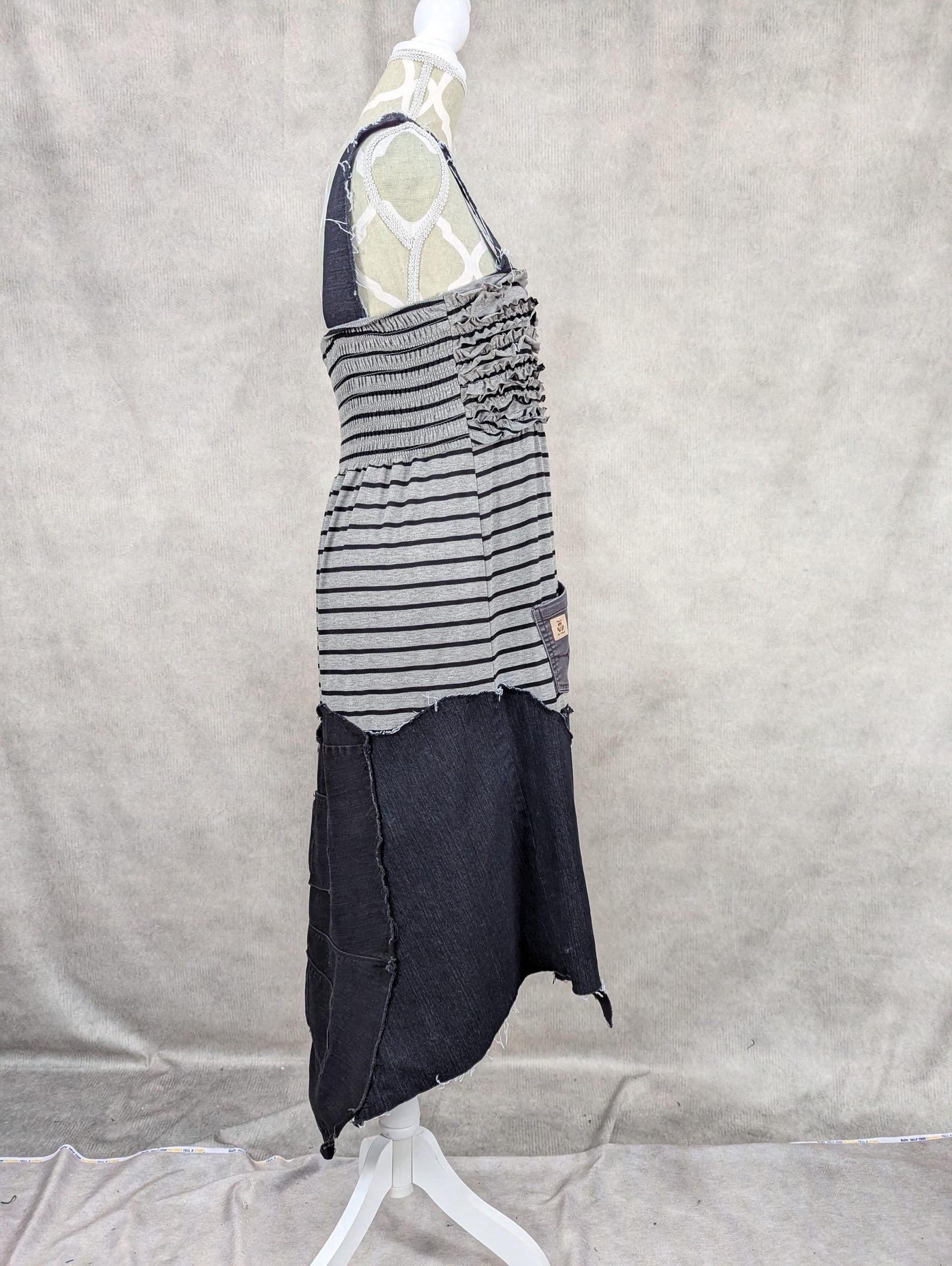 Upcycled Sundress With Denim Patchwork Detail - M/L - Etsy