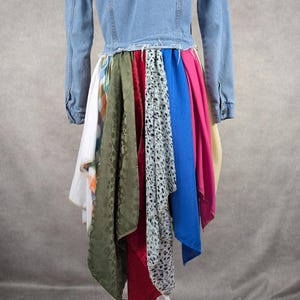 Upcycled Long Flowy Denim and Fabric Jacket- Small - Etsy