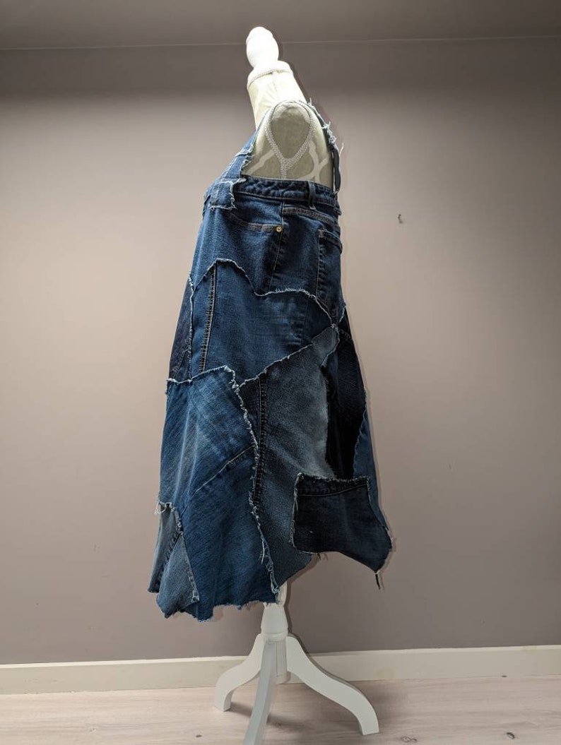 Upcycled Denim Patchwork Dress M/L - Etsy