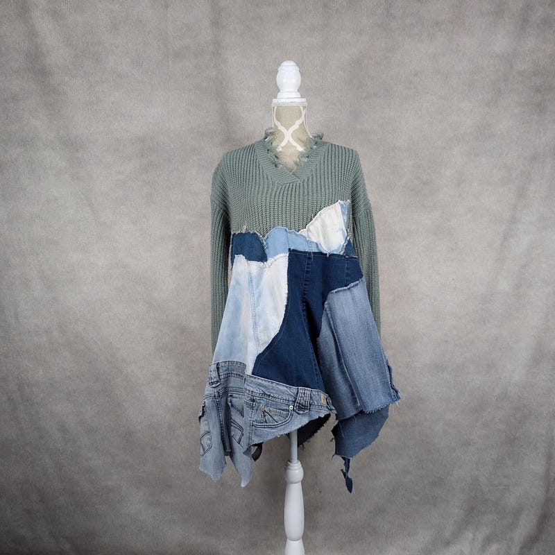 Knit Patchwork Upcycled Dress - Etsy