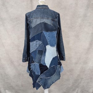 Upcycled Long Denim Patchwork Jacket -XL - Etsy