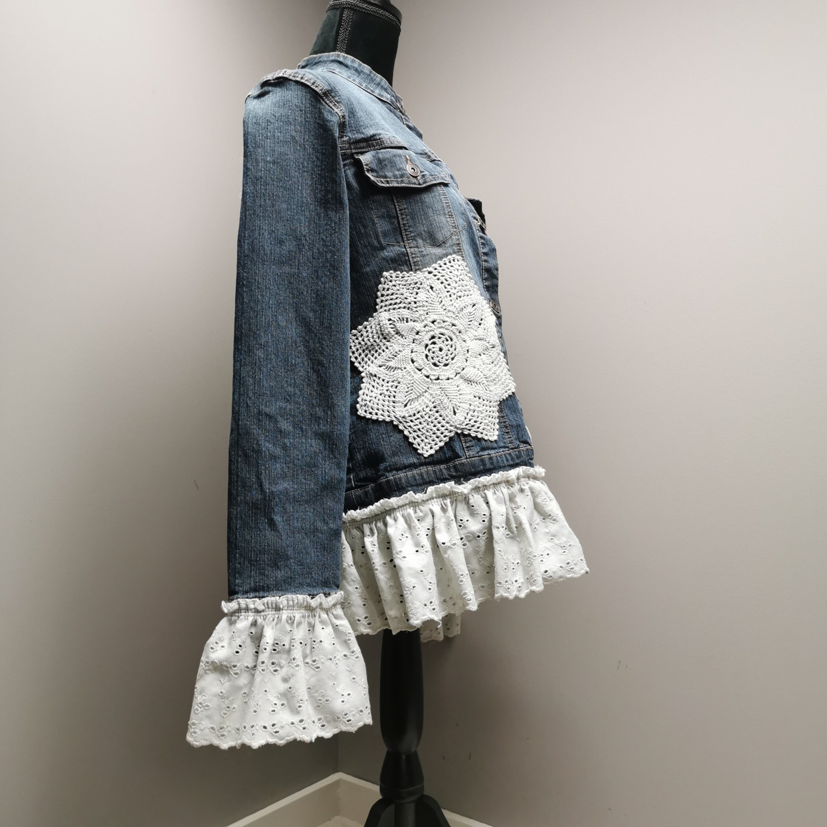 Upcycled Denim Jacket Medium - Etsy