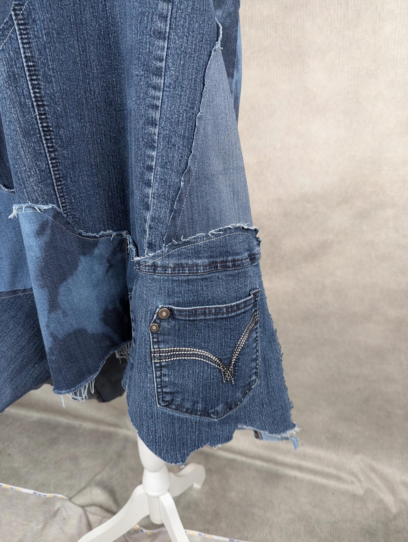 Upcycled Denim Patchwork Dress - Medium - Etsy