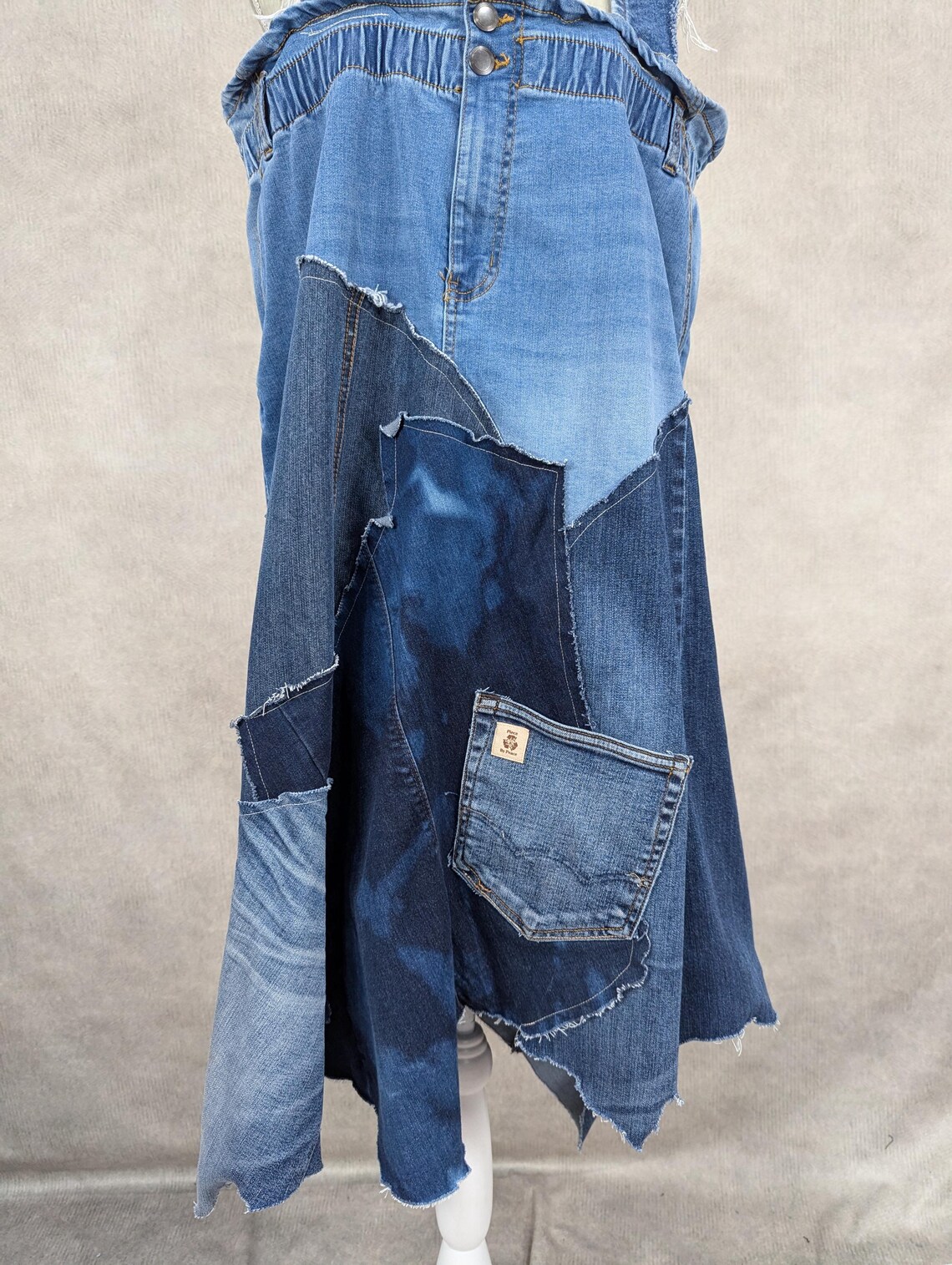 Upcycled Denim Patchwork Dress - Large - Etsy