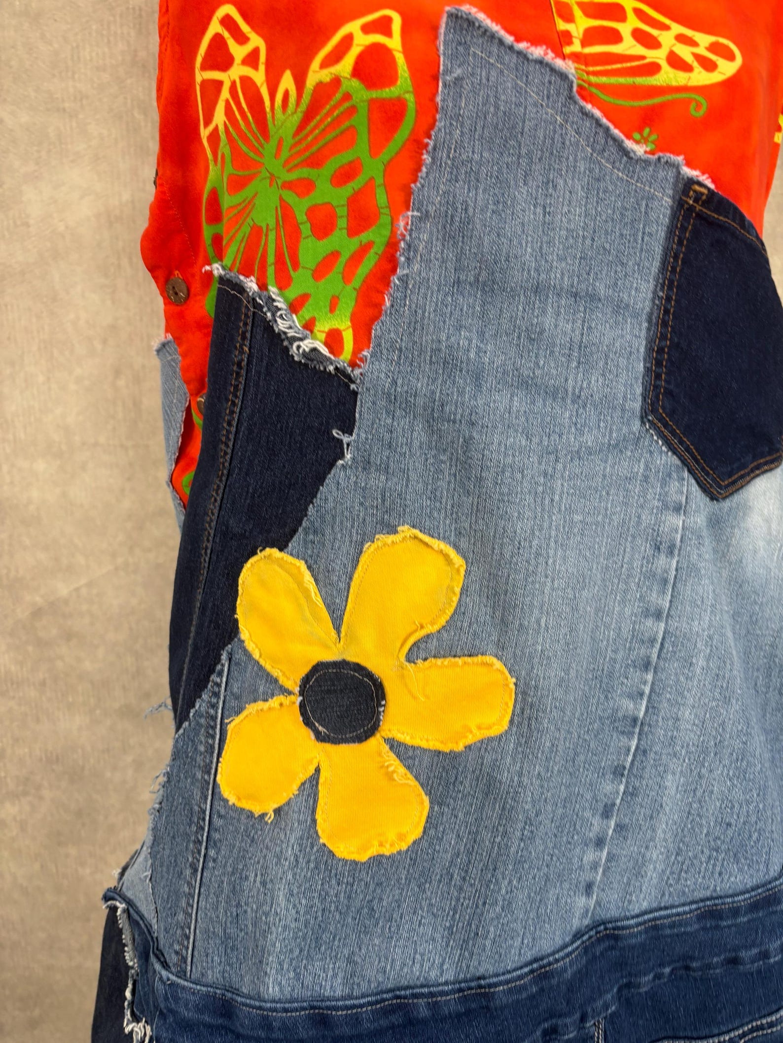 Upcycled Denim Patchwork Sundress- S/M - Etsy