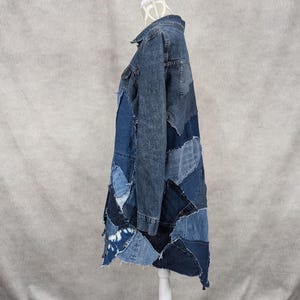 Upcycled Long Denim Patchwork Jacket -XL - Etsy