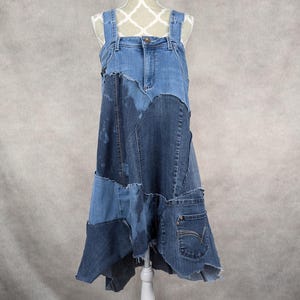 Upcycled Denim Patchwork Dress - Medium - Etsy