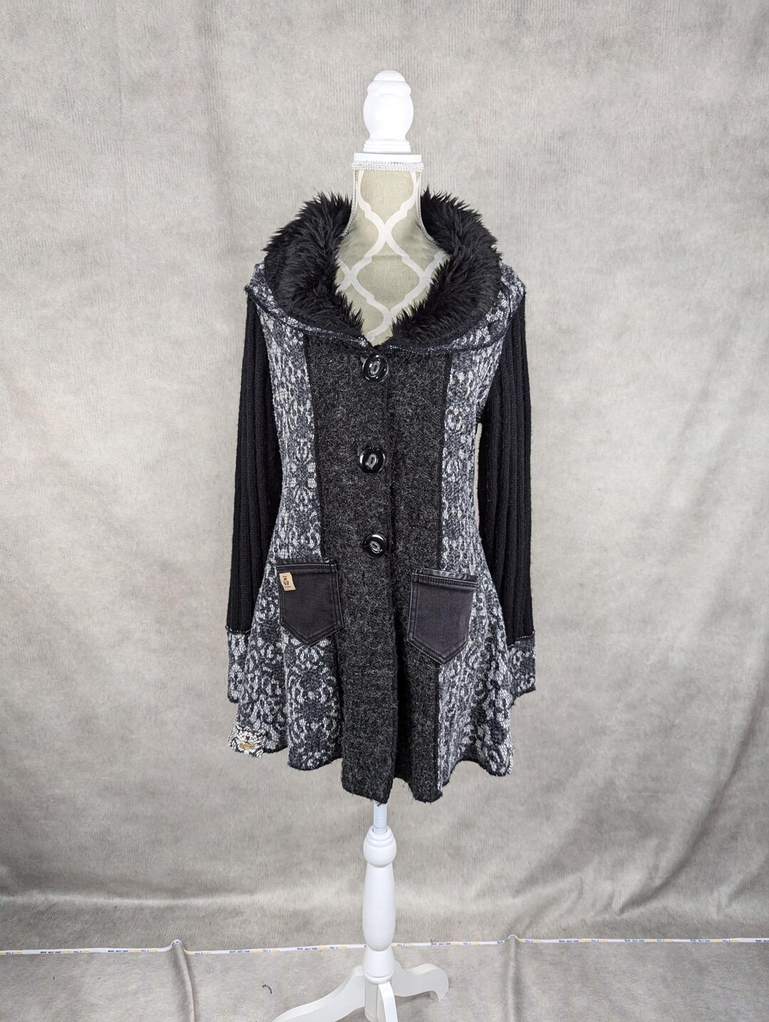 Upcycled Long Patchwork Cardigan - Medium - Etsy