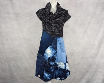 Upcycled Denim Patchwork Dress - Medium - Etsy