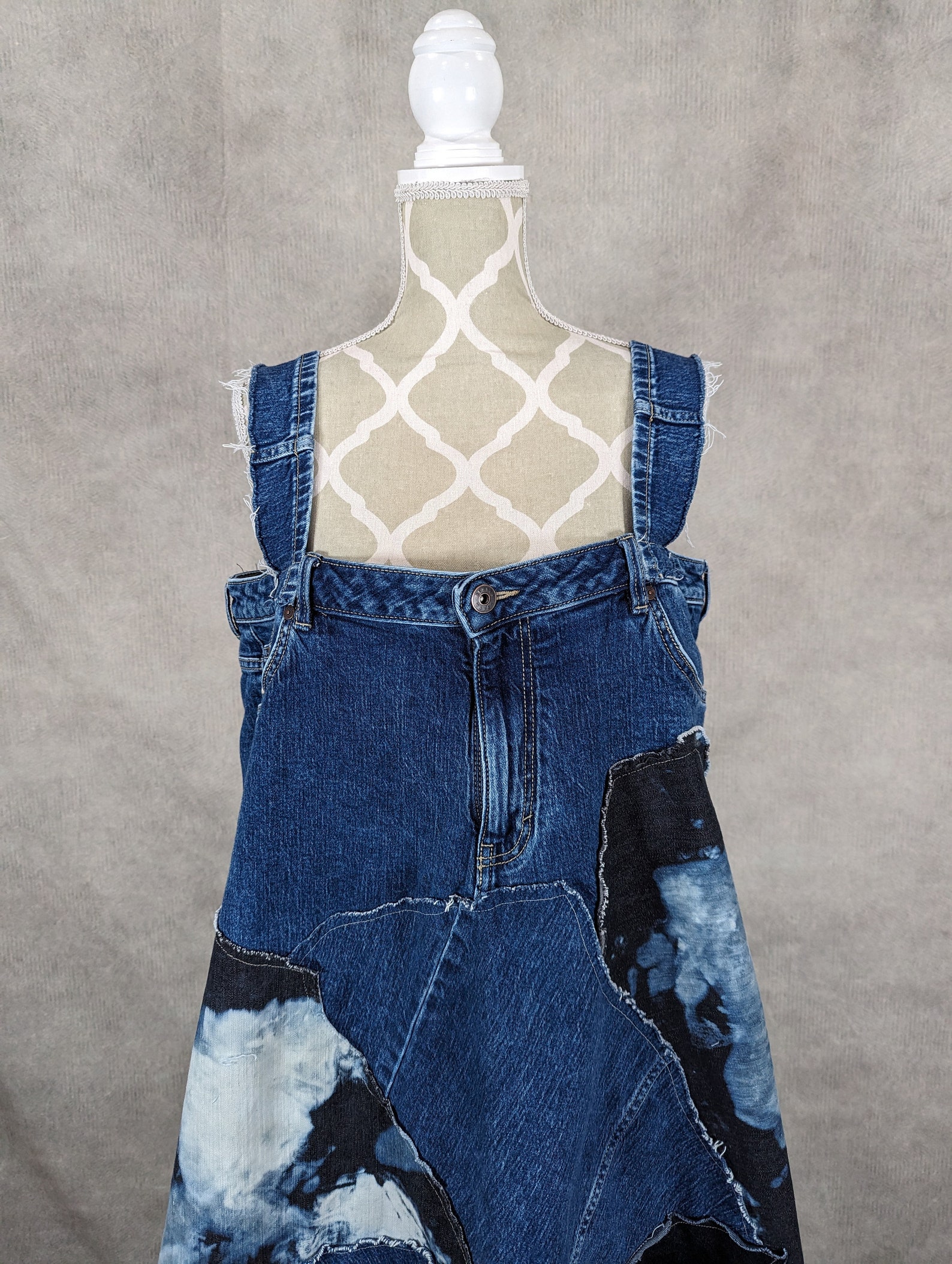 Upcycled Denim Patchwork Dress - XL - Etsy