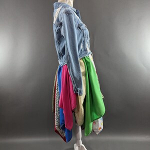 Upcycled Long Flowy Denim and Fabric Jacket Small - Etsy