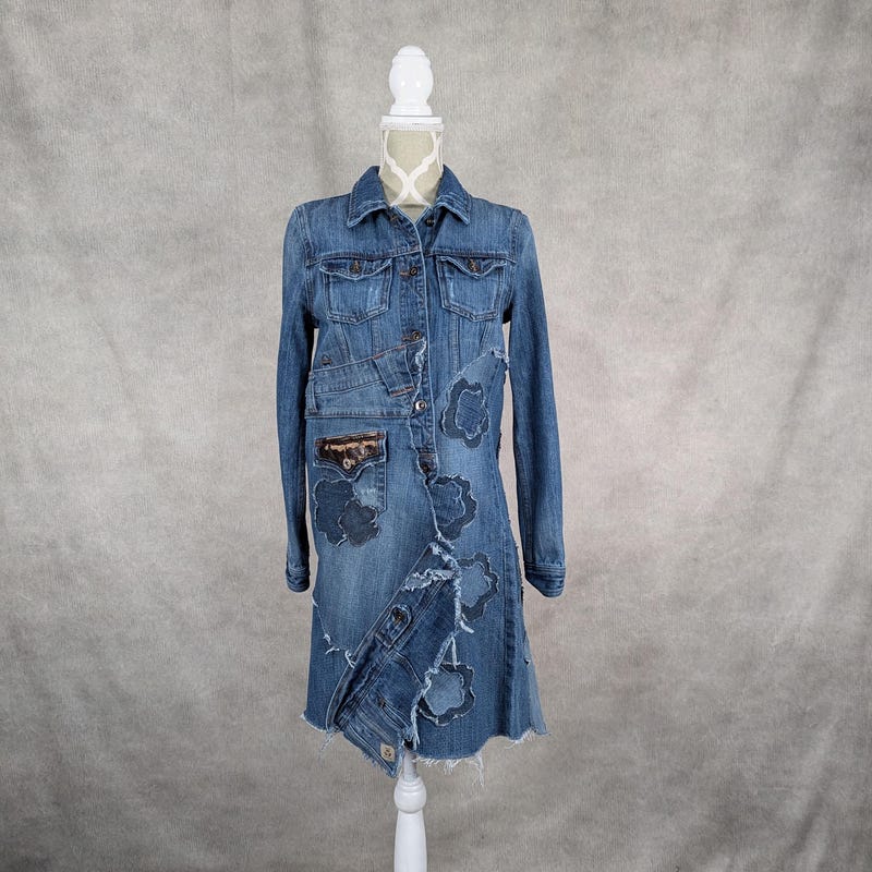 Patch Work Denim Jacket - Etsy