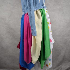 Upcycled Long Flowy Denim and Fabric Jacket- Small - Etsy
